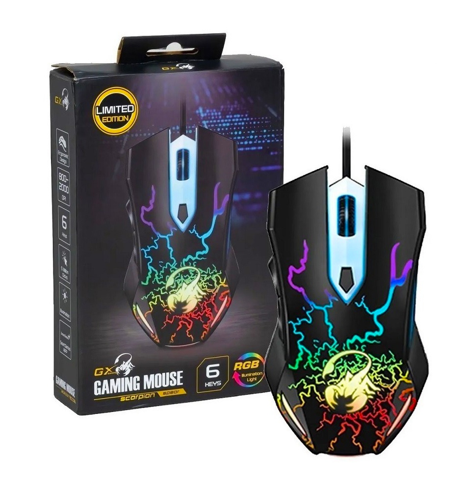 MOUSE GENIUS GX GAMING SCORPION SPEAR 6 KEYS RGB LIGHT - DigitalServer